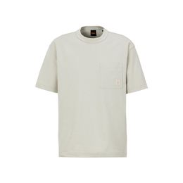 BOSS Orange Damen T-Shirt "Te cotton", beige, Gr. S, unifarben, Single Jersey, Obermaterial: 100% Baumwolle, Shirts, mit Logobadge