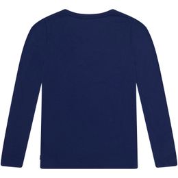 LEVI'S KIDS M&auml;dchen Langarmshirt "LS BATWING TEE", blau, Gr. 5, bedruckt, Jersey, Obermaterial: 60% Baumwolle, 40% Polyester, Shirts, mit Logo Print