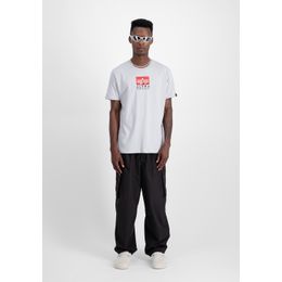 Herren T-Shirt "Satin Logo T-Shirt", grau, Gr. L, Alpha Industries, Obermaterial: 100% Baumwolle, Shirts