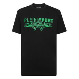 Plein Sport Herren T-Shirt "Tiger", gr&uuml;n, Gr. XL, Obermaterial: 100% Baumwolle, Shirts