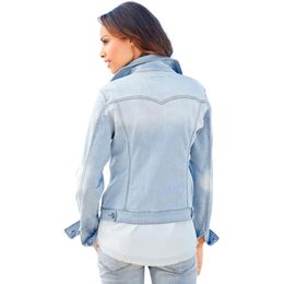 Heine Damen Jeansjacke, blau, Gr. 50, unifarben, 95% Baumwolle, 3% Polyester, 2% Elasthan, Jacken
