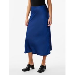 Y.A.S Damen Midirock "YASPELLA HW MIDI SKIRT S. NOOS", blau, Gr. XL, unifarben, Web, Obermaterial: 97% Polyester, 3% Elasthan, R&ouml;cke