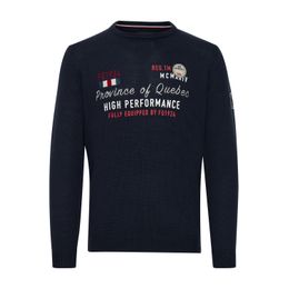 FQ1924 Herren Strickfleece-Pullover "Strickpullover FQErlo", blau, Gr. L, Obermaterial: 50% Baumwolle CO. 50% Polyacryl PAN., Pullover
