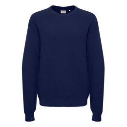 !Solid SOLID Herren Strickfleece-Pullover "Strickpullover SDHami", blau, Gr. S, Obermaterial: 70% Baumwolle CO. 30% Nylon NY., Pullover