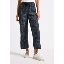 Street One Damen Stoffhose, blau, Gr. 32, bedruckt, Web, 98% Baumwolle, 2% Elasthan, Hosen, aus Baumwolle mit Stretchanteil