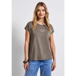 Street One Damen T-Shirt, beige, Gr. 36, unifarben, Web, 50% Baumwolle, 50% Modal, Shirts, im soften Baumwoll-Mix