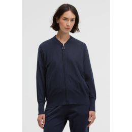 Damen Strickjackeblau, Gr. S, SENSES.THE LABEL, unifarben, Material: 52% Viskose, 26% Polyester, 22% Polyamid, Strickjacken, mit Blousonkragen und