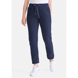 STOOKER WOMEN Damen Sporthose "JUDY II Sporthose", blau, Gr. M, angeraute Sweatware, 70% Polyester, 27% Baumwolle, 3% Elasthan, Hosen, Sporthose
