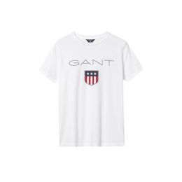 Gant Jungen T-Shirt "T-Shirt Shield Logo 1er Pack", weiß, Gr. 134, Obermaterial: 100% Baumwolle CO., Shirts