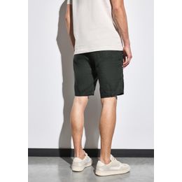 Street One MEN Herren Shorts, gr&uuml;n, Gr. 33, unifarben, Stoff, 100% Leinen, Hosen, mit seitlichen Einschubtaschen