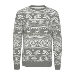 11 Project Herren Norwegerpullover "Norwegerpullover PRUwe", grau, Gr. L, Obermaterial: 100% Polyacryl PAN., Pullover