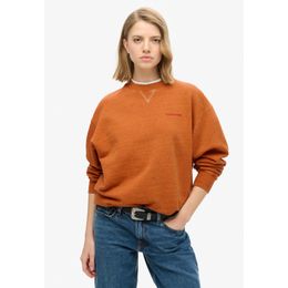 Superdry Damen Sweatshirt "ESSENTIAL LOGO OVERDYED SWEAT", orange, Gr. XS, unifarben, Sweatware, Obermaterial: 100% Baumwolle, Sweatshirts
