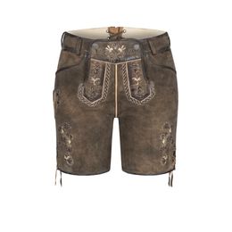 N&uuml;bler N&Uuml;BLER Damen Trachtenlederhose "Lederhose kurz Viona", braun, Gr. 36, Obermaterial: 100% Lammleder LEL., Hosen