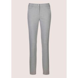 Madeleine Mode MADELEINE Damen Stoffhose "Hose Schlanke Stretch-Hose"silbergrau, wollwei&szlig;, melange, Gr. 48, Obermaterial: 64% Polyester PES. 34% Viskose CV. 2%