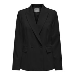 Only Damen Kurzblazer "ONLMALIKA L/S FITTED BLAZER TLR CC", schwarz, Gr. 38, unifarben, Web, Obermaterial: 92% Polyester, 8% Elasthan, Blazer