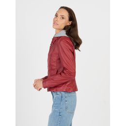 JCC Damen Lederjacke "31024030", rot, Gr. 38, Obermaterial: 100% Lammleder. Futter: 70% Baumwolle, 30% Polyester, Jacken