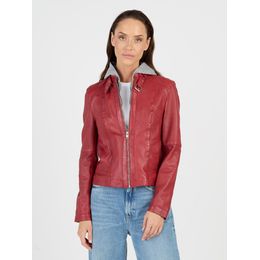 JCC Damen Lederjacke "31024030", rot, Gr. 40, Obermaterial: 100% Lammleder. Futter: 70% Baumwolle, 30% Polyester, Jacken