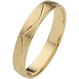Firetti Damen Trauring "Schmuck Geschenk Gold 375 Hochzeit Ehering "LIEBE"", 54, ohne Brillant, Gelbgold 375, 4mm, gold, Gelbgold 375, Fingerringe,