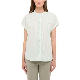Mustang Damen Kurzarmbluse "Damen Style Coral Springs", bunt, Gr. 42, gestreift, Web, 100% Baumwolle, Blusen