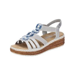 Rieker Damen Keilsandalette "Rieker Sandalen Lederimitat", Gr. 39, blau, Lederimitat, Schuhe