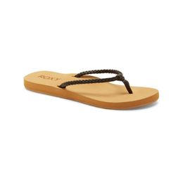 Roxy Damen Zehentrenner "Costas", Gr. 6, schwarz, Obermaterial: 100% synthetisches PU / Futter: 100% Synthetikmaterial / Au&szlig;ensohle: 100% TPR., Schuhe