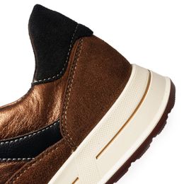 Ara Damen Sneaker "OSAKA", Gr. 7dunkelbraun, beige, schwarz, Glattleder, Veloursleder, Schuhe, Schn&uuml;rschuh, Komfortschuh in Schuhweite H (= sehr weit)