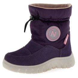 Naturino M&auml;dchen Winterstiefel "VARNA 2 WP", Gr. 22, lila, Nylon, Veloursleder, Schuhe, Snowboots, Winterschuh mit Wollfutter, Gr&ouml;&szlig;enschablone zum
