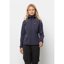 Jack Wolfskin Damen Softshelljacke "KAMMWEG JKT W", grau, Gr. S, 1. OBERSTOFF 75% POLYAMID, 18% WOLLE (MERINO), 7% ELASTHAN 2. OBERSTOFF 90%