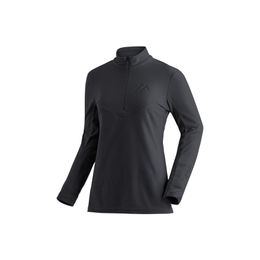 Maier Sports Damen Fleecepullover "Denise HZ W", schwarz, Gr. 40, 100% Polyester, Sweatshirts, Damen Midlayer, pflegeleichtes Half-Zip Fleece