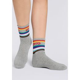 Damen Socken, Capelli New York, Gr. 37, grau, Baumwollmischung, Socken, Limited Edition Pride-Socken mit OTTO-Logo, hochwertige softe Qualit&auml;t