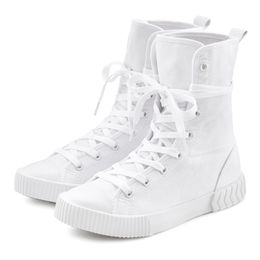 Lascana Damen Stiefelette, Gr. 41, wei&szlig;, Obermaterial: 100% Textilmaterial. Decksohle: 100% Textilmaterial. Futter: 100% Textilmaterial. Laufsohle: