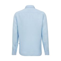 BOSS Orange Herren Leinenhemd "Relegant", blau, Gr. XXXL, unifarben, Web, Obermaterial: 100% Leinen, Hemden, mit Markenlabel