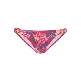 s.Oliver Damen Bikini-Hose "Marika", rot, Gr. 32, bedruckt, floral, Microfaser, Polyamid, Badehosen, mit seitlichen Zierringe