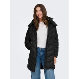Only Damen Steppmantel "ONLTAHIA LW QUILTED COAT CC OTW", schwarz, Gr. S, unifarben, Web, Obermaterial: 100% Nylon, M&auml;ntel