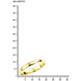 Amor Damen Goldring "9831883", 58, Gelbgold 333, 3mm, gelb, Gelbgold 333, Fingerringe