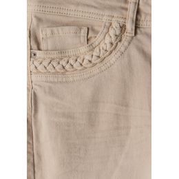 Street One Damen Slim-fit-Jeans, beige, Gr. 33, unifarben, Jeans, 98% Baumwolle, 2% Elasthan, Jeans, 5-Pocket-Style