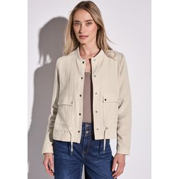 Street One Damen Kurzjacke, beige, Gr. 46, unifarben, Web, 100% Baumwolle, Jacken, aus reiner Baumwolle