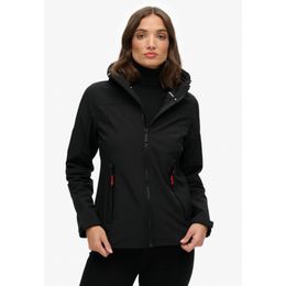 Superdry Damen Outdoorjacke "HOODED CLASSIC TREKKER JACKET", schwarz, Gr. S, unifarben, Web, Obermaterial: 90% Polyester, 10% Elasthan, Jacken