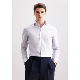 Seidensticker Herren Businesshemd "Schwarze Rose", blau, Gr. 43, kariert, 100% Baumwolle, Hemden, Slim 1/1 Kentkragen Karo