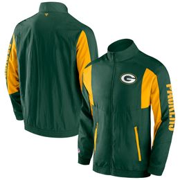 Fanatics Damen Bomberjacke "Fanatics Jacke Green Bay Packers Woven Track", gr&uuml;n, Gr. XXL, Popeline;Jersey, 100% Polyester, Jacken