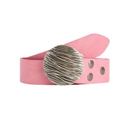 Damen Lederg&uuml;rtel, pink, Gr. 80, RETTUNGSRING G&Uuml;RTEL, unifarben, Leder, G&uuml;rtel, mit austauschbarer Schlie&szlig;e &raquo;Seegras Rund&laquo;