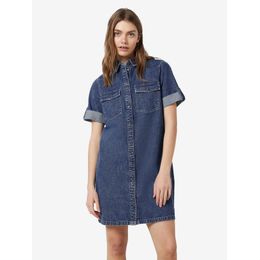 Noisy may Damen Jeanskleid "NMNEW SIGNE S/S DENIM DRESS WG002MB NOOS", blau, Gr. L, unifarben, Denim/Jeans, Obermaterial: 100% Baumwolle, Kleider