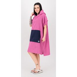 DEPROC Active Damen Poncho "Badeponcho PARLEE BEACH", rosa, Gr. S, 100% Baumwolle Walkfrottier, Jacken, Badeponcho mit gro&szlig;er K&auml;ngurutasche und
