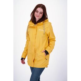 DEPROC Active Damen Regenjacke "Friesennerz NEW ELLESMERE", gelb, Gr. 44, Obermaterial: 100% Polyurethan;Futter: 100% Polyester, Jacken, auch in
