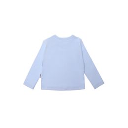 Liliput M&auml;dchen Langarmshirt "Franzbr&ouml;tchen", blau, Gr. 74, bedruckt, 100% Baumwolle, Shirts, mit Druckkn&ouml;pfen an der Schulter