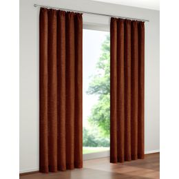 Vorhang WIRTH, B:132cm H:160cm, braun, Chenille, Polyacryl, Wohnzimmer, Gardinen, "Warnow", 270 g/m2