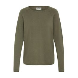 oxmo Damen Strickfleece-Pullover "Strickpullover OXKeana", gr&uuml;n, Gr. XS, Obermaterial: 50% Viskose CV. 28% Polyester PES. 22% Nylon NY., Pullover