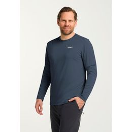 Jack Wolfskin Herren Rundhalspullover "SKY THERMAL L/S M", blau, Gr. L, Oberstoff: 100% POLYESTER, Pullover