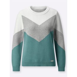 Casual Looks Damen Strickpullover "Pullover", grau, Gr. 50, gemustert, mehrfarbig, 100% Baumwolle, Pullover