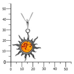 OSTSEE-SCHMUCK Damen Kette mit Anh&auml;nger "OSTSEE-SCHMUCK Kette mit Anh&auml;nger Sonne 26 mm", 42cm, Silber 925 (Sterlingsilber), L: 42, silber, Silber 925
